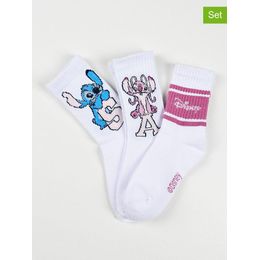 Lilo and Stitch Lilo & Stitch 3er-Set: Socken "Lilo & Stitch" in Wei&szlig; - 31% | Gr&ouml;&szlig;e 27-30 | Kinder-socken-strumpfhosen