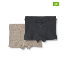 Wheat 2er-Set: Boxershorts in Dunkelblau/ Taupe - 46% | Gr&ouml;&szlig;e 128 | Kinder-waesche