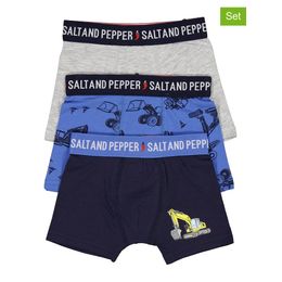 SALT & PEPPER Salt and Pepper 3er-Set: Boxershorts in Blau/ Grau - 49% | Gr&ouml;&szlig;e 104/110 | Kinder-waesche