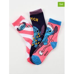 Lilo and Stitch Lilo & Stitch 3er-Set: Socken "Lilo & Stitch" in Bunt - 50% | Gr&ouml;&szlig;e 23-26 | Babysocken-strumpfhosen