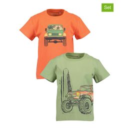 Blue Seven 2er Set: Shirts in Orange/ Khaki - 53% | Gr&ouml;&szlig;e 98 | Kinder-oberteile
