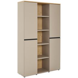 Novel Aktenschrank, Grau, Eiche, Holzwerkstoff, 12 F&auml;cher, 120x197x40 cm, Made in Germany, Beim&ouml;bel erh&auml;ltlich, abschlie&szlig;bar, Arbeitszimmer, Aktenschr&auml;nke