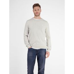Lerros Herren Lerros Strickpullover &raquo;L&auml;ssiger Flachstrickpullover&laquo; wei&szlig; S