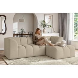 Home Affaire Ecksofa &raquo;TUURE L-Form, Verl&auml;ssliche Qualit&auml;t, moderne Steppung, Breite 255cm&laquo; Bubble Optik, moderne Steppung, hoher Sitzkomfort, 