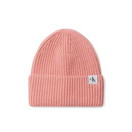 Calvin Klein Jeans Jungen &raquo;Monogram Rib Beanie&laquo; mit Logopatch rosa