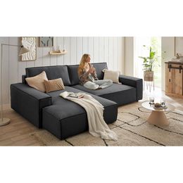 Home Affaire &raquo;NEU: SHERWOOD XXL 284, Big-Sofa L-Form, tiefe Sitzfl&auml;che 95 cm, Cord&laquo; Recamiere rechts/links, als Schlafsofa stellbar, Cord u. 