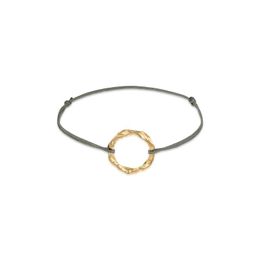 Elli Damen Armband &raquo;Kreis Design Grau Nylon 925 Sterling Silber vergoldet&laquo; gold