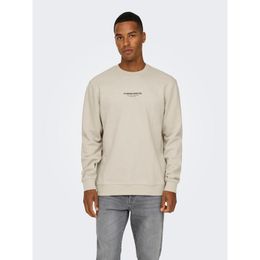 Only & Sons Only & Sons Herren ONLY & SONS Sweatshirt &raquo;ONSCURATED REG CREW NECK SWEAT&laquo; beige S