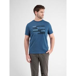 Lerros Herren Lerros T-Shirt &raquo;T-Shirt mit modischem Print&laquo; blau S