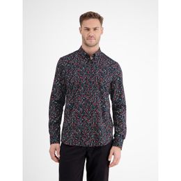 Lerros Herren Lerros Langarmhemd &raquo;Floral-bedrucktes Herrenhemd mit Stretchanteil&laquo; blau 3XL, Normalgr&ouml;&szlig;en