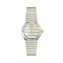 Versace Damen Quarzuhr &raquo;GRECA LOGO PEARL&laquo; Armbanduhr, Damenuhr, Swiss Made, Edelstahlarmband, analog