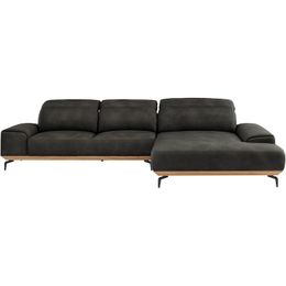 Musterring Wohnlandschaft &raquo;MR 2490 Ecksofa mit erstklassigem Sitzkomfort, Long-Life-Leder&laquo; Fu&szlig; schwarz, Sitzh&ouml;he 48cm, wahlweise mit Funktionen, Ma&szlig;e 342x207 cm 