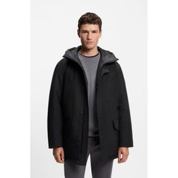 BOSS Orange Herren BOSS Orange Parka &raquo;Osiass&laquo; mit Kapuze relaxed fit, mit wattierter Kapuze, verdeckter Rei&szlig;verschluss schwarz 46