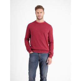 Lerros Herren Lerros Strickpullover &raquo;Crewneck Strickpullover&laquo; Weicher Strick-Pullover, Rundhalsausschnitt, lange &Auml;rmel, pflegeleicht rot S