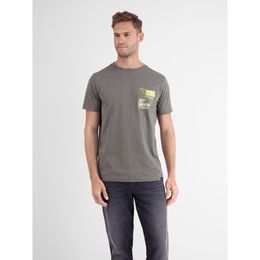 Lerros Herren Lerros T-Shirt &raquo;O-Neck T-Shirt, Brustprint&laquo; grau S