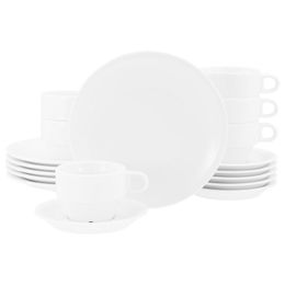 Creatable Kaffeeservice &raquo;Milano Weiss, Service 18-tlg.&laquo; Daily Use, Minimalistischer Stil Porzellan