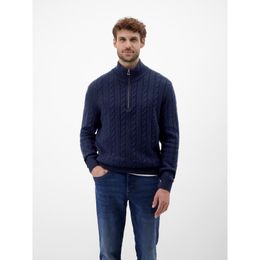 Lerros Herren Lerros Strickpullover &raquo;Troyer mit Zopfmuster - Klassik trifft Coolness&laquo; 3XL
