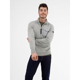 Lerros Herren Lerros Strickpullover &raquo;Stricktroyer in kerniger Optik&laquo; grau S