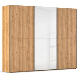 Rauch Schwebet&uuml;renschrank &raquo;Kleiderschrank Schrank Garderobe Schlafzimmerschrank SCALE-WOOD&laquo; edle geteilte Front in massiver Asteiche mit Glast&uuml;ren 