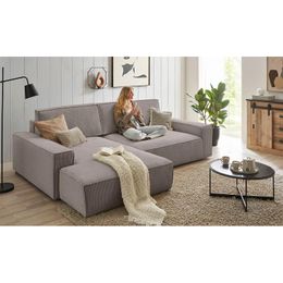 Home Affaire &raquo;NEU: SHERWOOD XXL 284, Big-Sofa L-Form, tiefe Sitzfl&auml;che 95 cm, Cord&laquo; Recamiere rechts/links, als Schlafsofa stellbar, Cord u. 