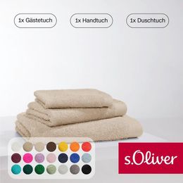 s.Oliver Handtuch Set &raquo;s.Oliver, Premium Qualit&auml;t, 600 gr/m&sup2;,&laquo; Set 3 Stk. Walkfrottier 1 G&auml;stetuch 30x50 cm, 1 Handtuch 50x100 cm, 1 Duschtuch 70x140 