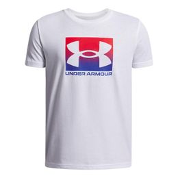 Under Armour Jungen T-Shirt &raquo;UA B BOXED SPORTS UPDATE SS&laquo; sportlicher Stil, f&uuml;r Sportmode, aus Baumwolle und Polyester wei&szlig; L