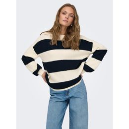 Only Damen Only Strickpullover &raquo;ONLATIA L/S STRIPE PULLOVER KNT NOOS&laquo; Viskosemischung, regular fit grau S (36)