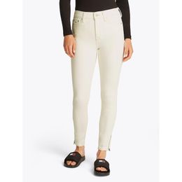 Tommy Jeans Damen &raquo;Nora Mid Rise Skinny Ankle Zip&laquo; in kn&ouml;chelfreier L&auml;nge, mit Rei&szlig;verschluss wei&szlig; 25, L&auml;nge 28