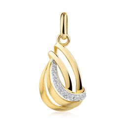 Firetti Damen Kettenanh&auml;nger &raquo;Schmuck Geschenk Gold 333 Halsschmuck Anh&auml;nger Welle bicolor&laquo; () mit Zirkonia (synth.)