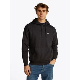 Tommy Jeans Herren Hoodie &raquo;TJM REGULAR FLAG&laquo;, mit bestickten Markenlogo auf Brusth&ouml;he schwarz L