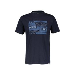Lerros Herren Lerros T-Shirt &raquo;T-Shirt mit modischem Print&laquo; blau S
