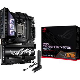 Mainboard &raquo;ROG CROSSHAIR X870E HERO&laquo; schwarz Renommierte Software: ASUS DriverHub, Dolby Atmos, GlideX, HWiNFO, geb&uuml;ndeltes 1-Jahres-AIDA64 Extreme-