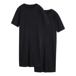 bonprix Damen bonprix Shirtkleid &raquo;Oversize-T-Shirtkleid aus reiner Baumwolle (2er Pack)&laquo; Packung, 2 Stk. tlg. f&uuml;r Alltag, mit Rundhalsausschnitt, 