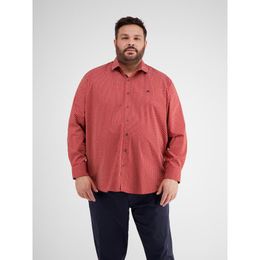 Lerros Herren Lerros Langarmhemd &raquo;Modisches Hemd mit Haifischkragen, gemustert&laquo; rot 6XL, extraweit