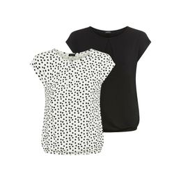 Laura Scott Damen Print-Shirt 2er-Pack, figurbetonte Passform, mit Rundhalsausschnitt, im 2er-Pack 48/50