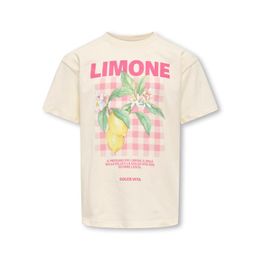 Kids Only M&auml;dchen KIDS Only T-Shirt &raquo;KOGCARINA LIFE SS LOOSE PRINTED TOP JRS&laquo; mit sommerlichem Frontdruck 158/164