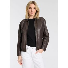 Mauritius Damen Lederjacke &raquo;MWTylli OS OT&laquo; Bomberjacke mit Elastikbund XXL (44) Trachtenmode