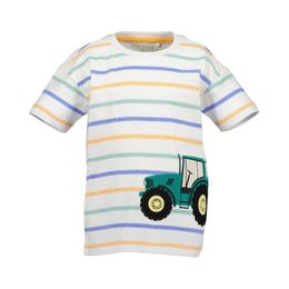 Blue Seven Jungen T-Shirt mit geringeltem, gestreiftem und bedrucktem Design, Allover-Druck 110