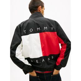 Tommy Jeans Herren Windbreaker &raquo;TJM HERITAGE FLAG&laquo; ohne Kapuze Regular fit mit Stehkragen und Markenprint R&uuml;ckenprint Tommy Flag M