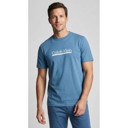 Calvin Klein Herren T-Shirt &raquo;SS 30s E SPRTSWR 2 G&laquo; mit Logo-Schriftzug blau XXL