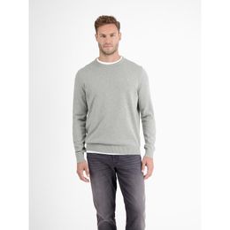 Lerros Herren Lerros Strickpullover &raquo;Crewneck Strickpullover&laquo; Weicher Strick-Pullover, Rundhalsausschnitt, lange &Auml;rmel, pflegeleicht grau L