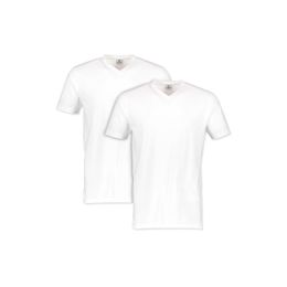 Lerros Damen Lerros T-Shirt &raquo;Doppelpack T-Shirt, V-Neck in Premium Baumwollqualit&auml;t&laquo; wei&szlig; 3XL