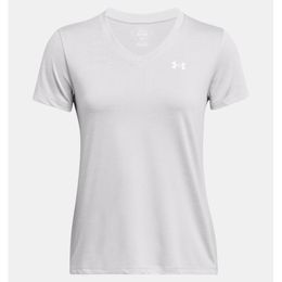 Under Armour Damen Trainingsshirt &raquo;TECH SSV- TWIST&laquo; Kurzarm, atmungsaktiv, schnell trocknend, mit V-Ausschnitt grau L