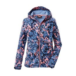 Killtec M&auml;dchen Softshelljacke &raquo;KOS 154 GRLS SFTSHLL JCKT&laquo; Wind- und wasserabweisende Kinderjacke mit buntem Print 176