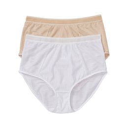 bonprix Damen bonprix Taillenslip &raquo;Highwaist Slip ( 2er Pack)&laquo; Packung, 2 Stk. Highwaist Slip, aus Polyamid und Elasthan, bequeme Passform beige 52/54