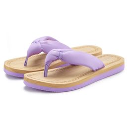 ELBSAND Damen &raquo;Sandale, Badeschuh, Pantolette, Badelatsche, Flip Flop&laquo; mit offener Schuhspitze, wasserabweisende Sohle, ultraleicht lila 41