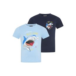 Kidsworld Jungen Kidsworld T-Shirt &raquo;2er Pack Shirts mit Hai Motiven f&uuml;r kleine Jungen&laquo; Packung, 2, 2 tlg. modischer Stil, mit Rundhalsausschnitt, 