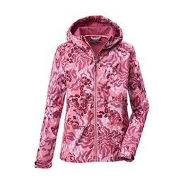Killtec M&auml;dchen Softshelljacke &raquo;KOS 154 GRLS SFTSHLL JCKT&laquo; Wind- und wasserabweisende Kinderjacke mit buntem Print 164