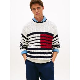 Tommy Hilfiger Herren Strickpullover &raquo;BRETON FLAG CABLE&laquo; Regular fit mit Rundhalsausschnitt L