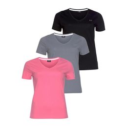 H.I.S. H.I.S Damen T-Shirt &raquo;Essential-Basics&laquo; 3er-Pack, figurumspielender Schnitt, aus Baumwolle bunt 52/54
